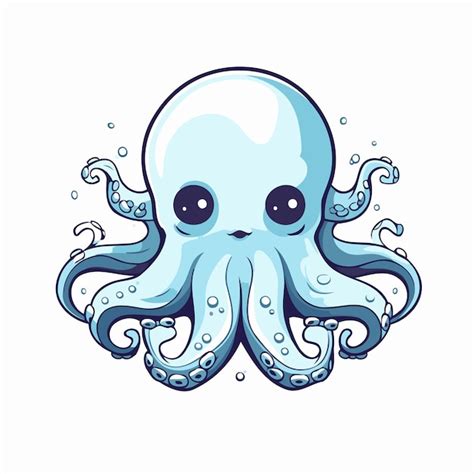 Premium Vector Cute Cartoon Octopus Character Vector Illustration