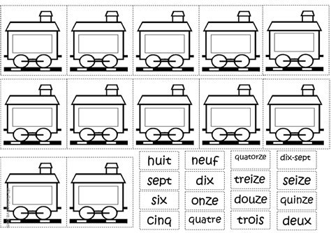 Le train des chiffres compréhension Français FLE fiches pedagogiques