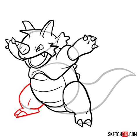 How To Draw Rhydon Pokemon Sketchok