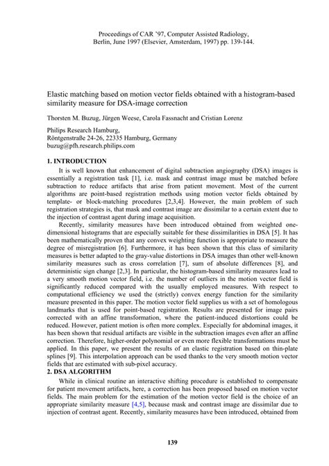 pdf elastic matching based on motion vector fields obtained with a histogram based similarity