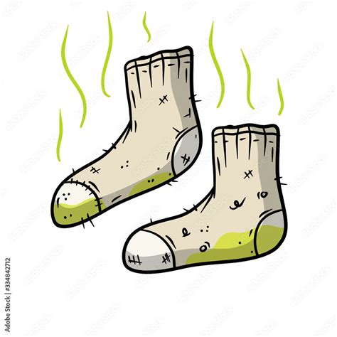 Dirty Sock The Bad Stench Sloppy Clothes Stinky Toe Grey Object For