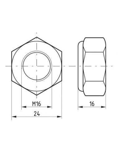 985161510 Tuerca Hexagonal Autoblocante DIN 985 M16 X 1 50 Acero