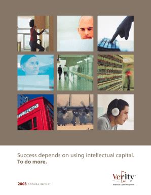 Fillable Online Media Corporate Ir Verity 2003 Annual Report Success