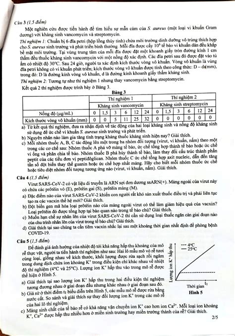 Đề thi chọn học sinh giỏi quốc gia môn Sinh học năm 2023