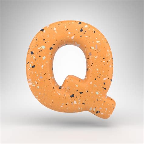 Letra q maiúscula em fundo branco fonte renderizada 3d textura