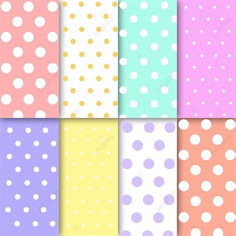 Colorful Polka Dot Seamless Patterns Vector Set Background Original
