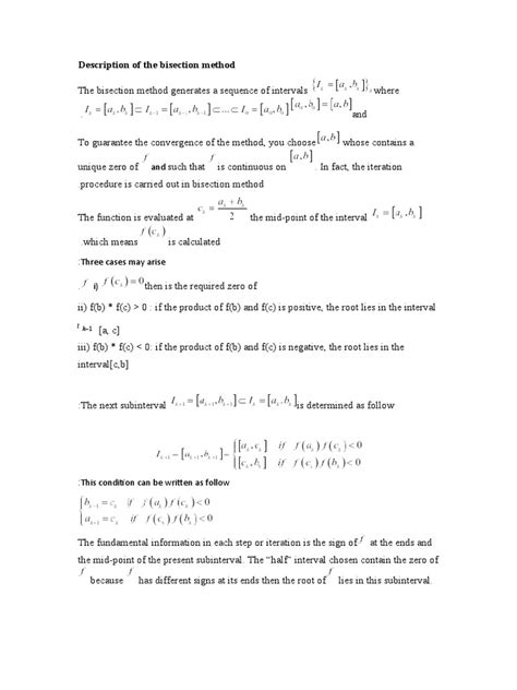 description of the bisection method pdf
