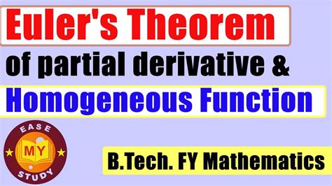 homogeneous function euler s theorem question answer practice youtube