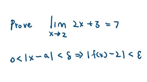 Delta Epsilon Definition Of A Limit Example 1 YouTube