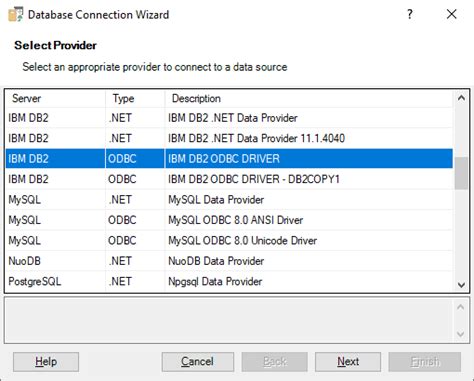connecting to db2