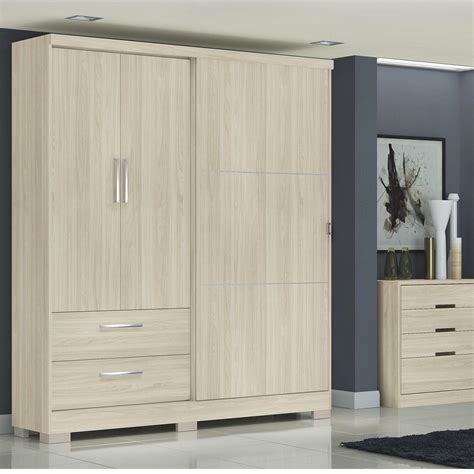 Guarda Roupa Solteiro 3 Portas 2 Gavetas C533 Kappesberg Amendoa