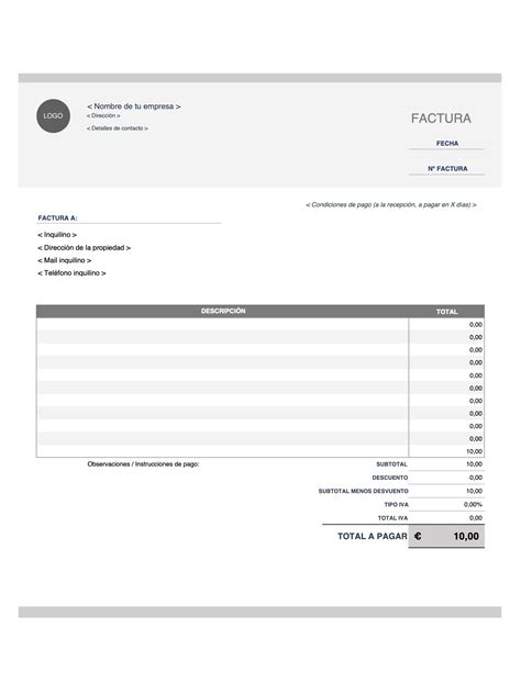 Modelo De Factura Gratis