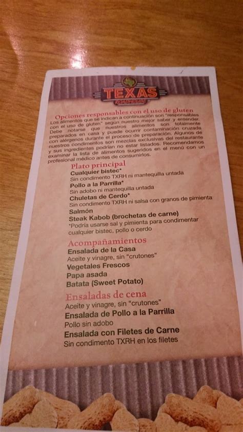 Texas Roadhouse Have Gluten Free Menu Antionette Conover