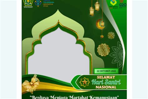 20 Link Twibbon Hari Santri Nasional 22 Oktober 2022 Dengan Desain