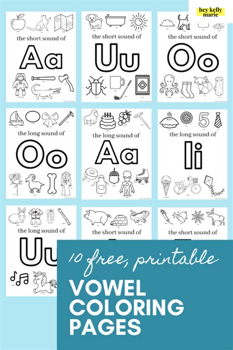 Free Printable Vowel Coloring Pages With Short And Long Sounds Hey