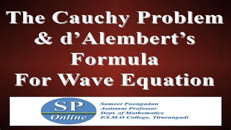 s3 m sc pde lecture 31 the cauchy problem and d alembert s formula for wave equation youtube