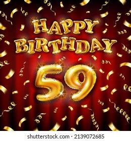 Golden Number Fifty Nine Metallic Balloon Stock Vector Royalty Free