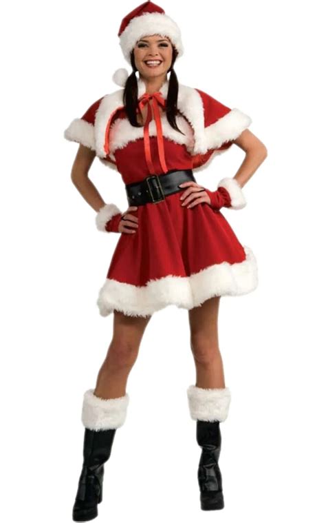Velvet Sexy Miss Santa Outfit Christmas Costume 3sfc133 Free Shipping Christmas Costumes For