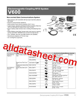 V600 H11 Datasheet PDF Omron Electronics LLC