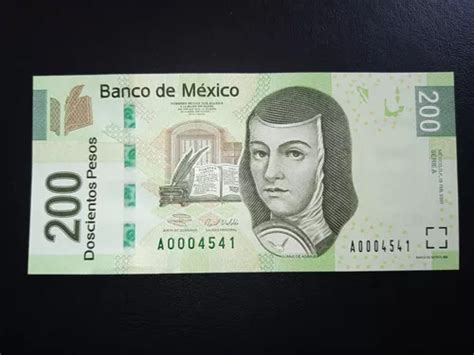 Billete 200 Pesos Sin Circular Sor Juana Serie A Cuotas sin interés