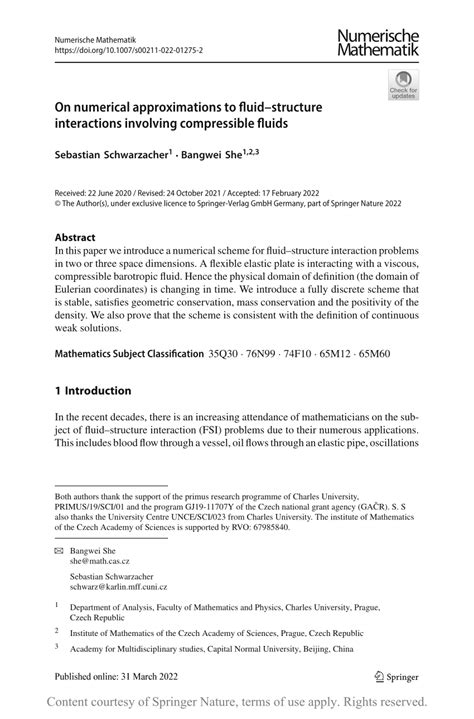 on numerical approximations to fluid structure interactions involving compressible fluids