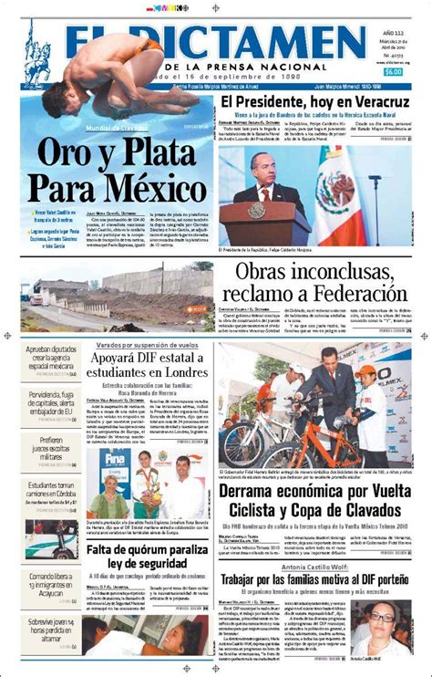 Periódico El Dictamen México Periódicos de México Edición de