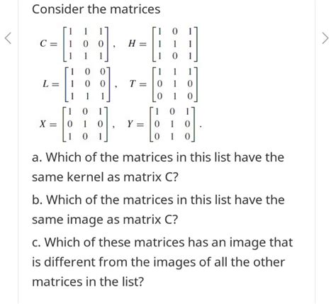 solved consider the matrices 1 0 1 1 0 1 し 11 0 01 t 10 1 0