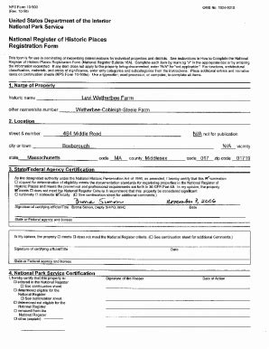 Fillable Online NPS Form 10 900 OMB No 1024 0018 Expires United States
