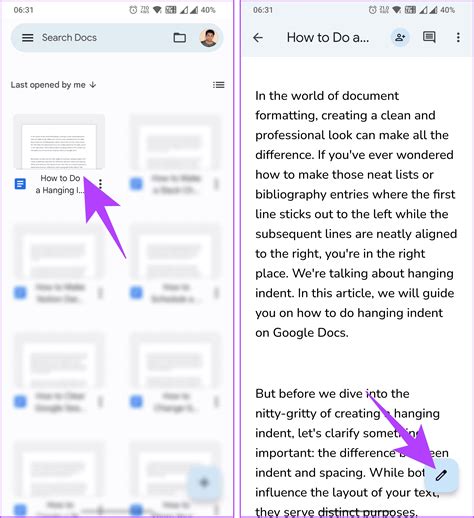 Cómo hacer una sangría francesa en Google Docs