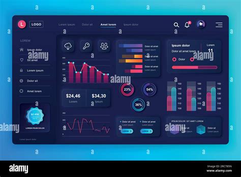 Neumorphisches Dashboard UI Kit Admin Panel Vektor Design Vorlage Mit