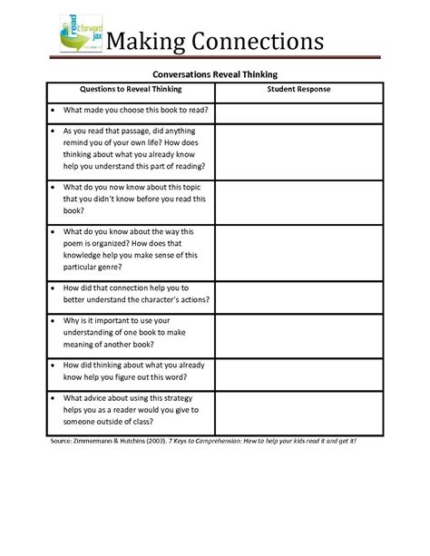 Making Connections Worksheets With Answers