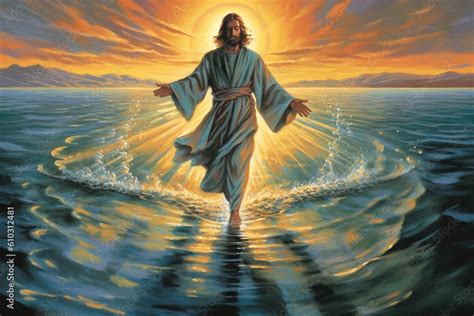 Jesus Walking On The Water This Artwork Portrays The Miraculous Event
