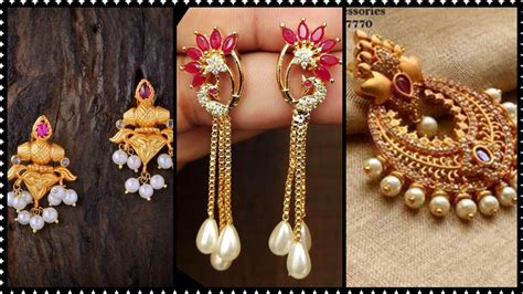 Lightweight Daily Wear Gold Earrings YouTube