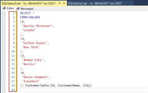 how to display line numbers in sql server management