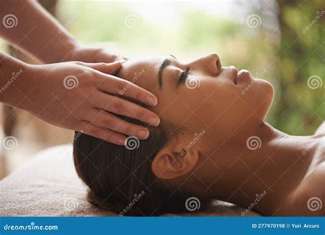 Girl Hands Or Head Massage In Hotel Spa For Zen Resting Sleeping