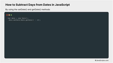 How To Subtract Days From Dates In JavaScript