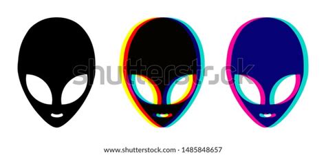Alien Head Isolated On White Background Stock Vector Royalty Free