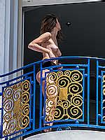 Evangelie Smyrniotaki Topless On Her Hotel Balcony In Cannes