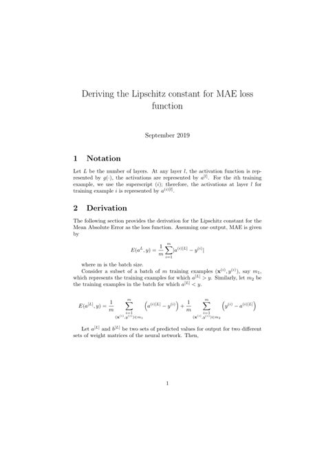 pdf deriving the lipschitz constant for mae loss function