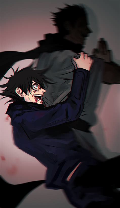 Fushiguro Megumi And Ryoumen Sukuna Jujutsu Kaisen Drawn By
