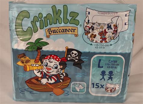 Crinklz Diapers Pirates 15 Per Package ABDL SWish