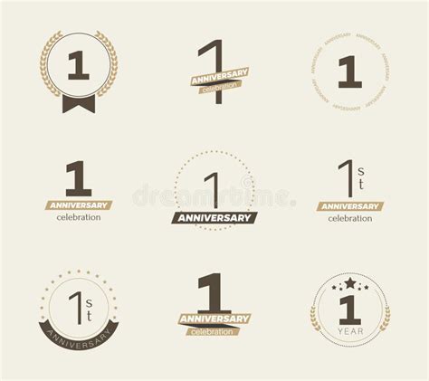 One Year Anniversary Celebration Logotype 1st Anniversary Logo