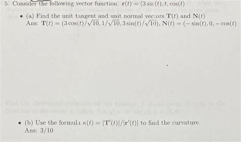 solved consider the following vector function