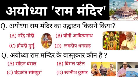 Ayodhya Ram Mandir Current Affairs Gk