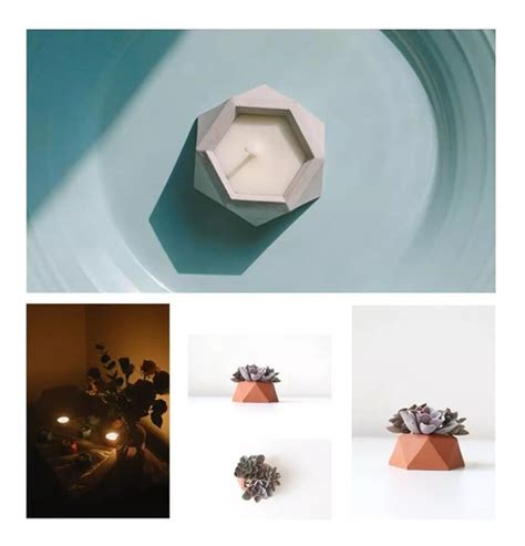 Molde Silicón Para Maceta Yeso Concreto Prisma Diamante