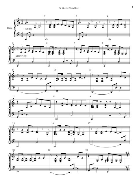 PDF Dir Gehört Mein Herz Piano Noten in C DOKUMEN TIPS