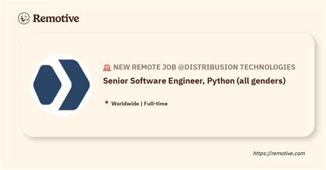 [hiring] senior software engineer python all genders distribusion technologies