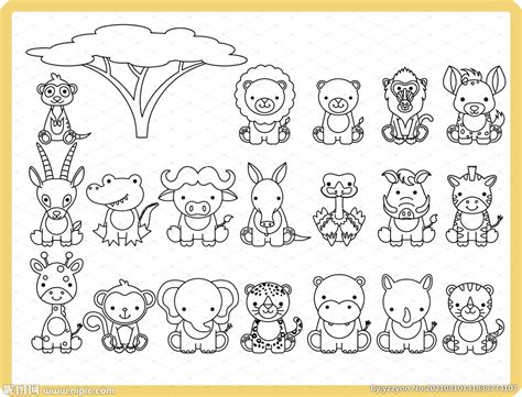 动物线描设计图 野生动物 生物世界 设计图库 昵图网nipic