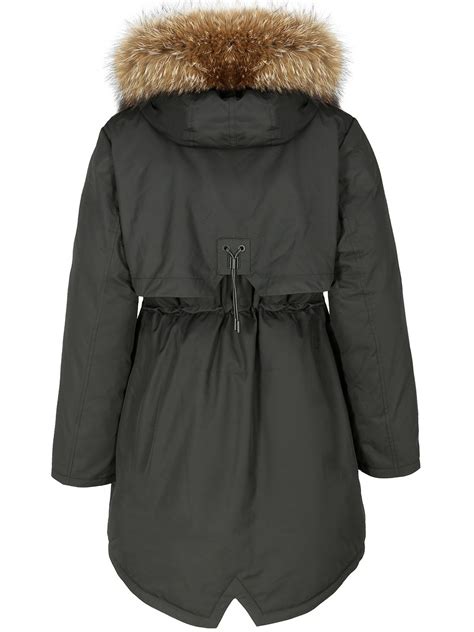 Zimowa Kurtka Damska Typu Parka Z Jenotem Kolor Czarny Perso