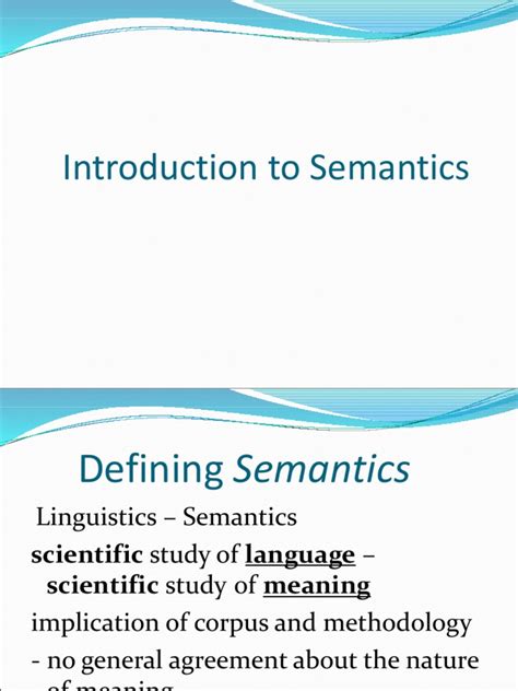 introduction to semantics semantics linguistics